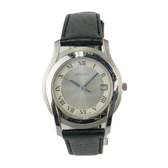 Gucci | Accessories | Gucci Gucci Watch Date Quartz 550m Silver Dial ...
